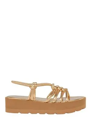 GIANVITO ROSSI Hebe Flatform Sandals - Gold - Metallic Nappa