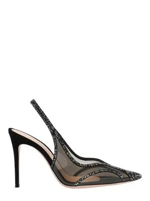 GIANVITO ROSSI Brenda Crystal-embellished Slingbacks - Black - Tpu