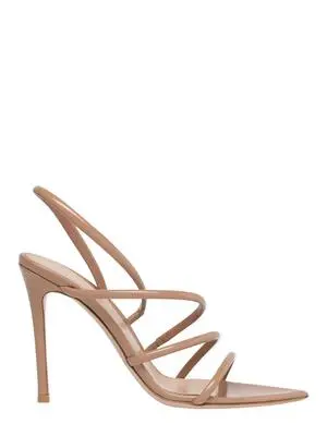 GIANVITO ROSSI Ettie Leather Stiletto Sandals - Pink - Glossy Nappa