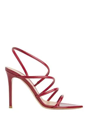 GIANVITO ROSSI Ettie Leather Stiletto Sandals - Red - Glossy  Nappa