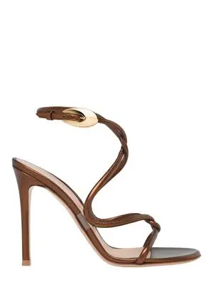 GIANVITO ROSSI Jungle Mamba Sandals - Brown - Metallic Nappa