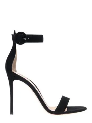 GIANVITO ROSSI Portofino 105 Sandal - Black - Suede