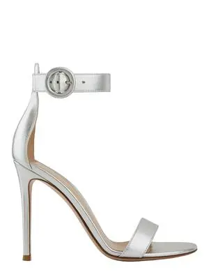 GIANVITO ROSSI Portofino 105 Sandal - Silver - Metallic Nappa