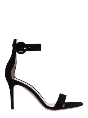 GIANVITO ROSSI Portofino 85 Sandals - Black - Suede