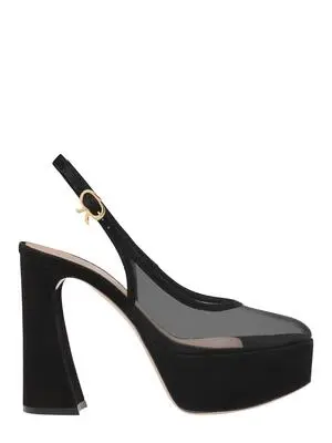 GIANVITO ROSSI Chopine Slingbacks - Black - Suede