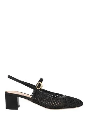 GIANVITO ROSSI Francoise Mary Jane Slingbacks Black - Fabric