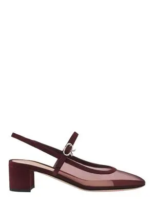 GIANVITO ROSSI Francoise Mary Jane Slingbacks Red - Fabric