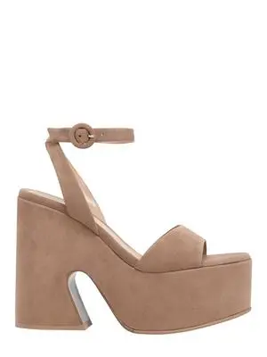GIANVITO ROSSI Ziggy Suede Wedge Sandals - Pink - Suede