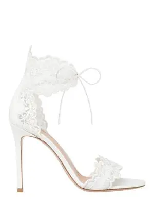 GIANVITO ROSSI Evie Ankle Tie Sandal - White - Nappa