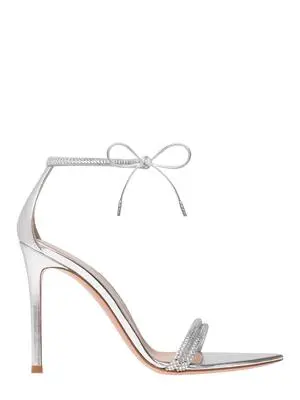 GIANVITO ROSSI Montecarlo Embellished Stiletto Sandals - Silver - Suede