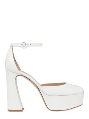 GIANVITO ROSSI Holly D'orsay Platform Heel - White - Nappa