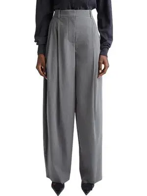 Jacquemus Le Pantalon D'homme Pleated Wide Leg Pants - Grey