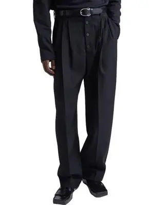 Jacquemus Le Pantalon Fernando Pleated Wool Pants - Black