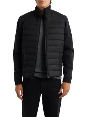 SAVE THE DUCK Mixed Media Hybrid Jacket - Black