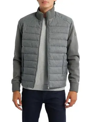 SAVE THE DUCK Mixed Media Hybrid Jacket Mid Grey Melange