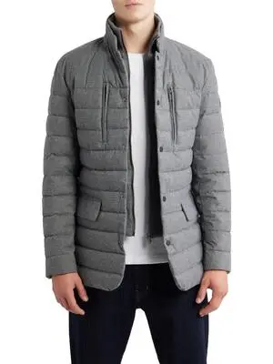 SAVE THE DUCK Felipe Water Resistant Quilted Jacket - Mid Grey Melange