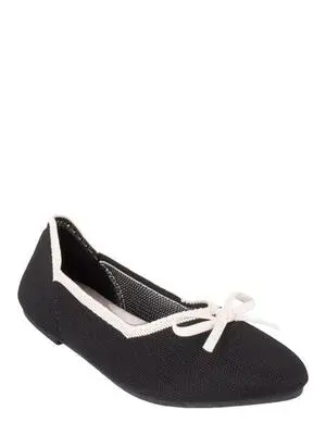 Tahari Tortuga Ballet Flat Black/ivory