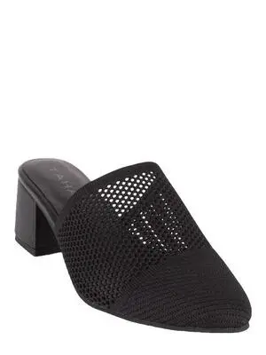 Tahari Knit Block Heel Mule Black