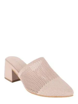 Tahari Knit Block Heel Mule - Natural