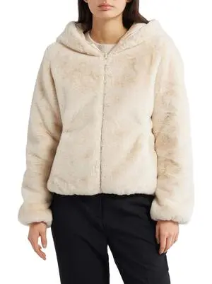SAVE THE DUCK Laila Faux Fur Reversible Puffer Jacket - Shore Beige