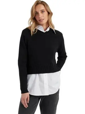 Chinti & Parker Pure Cashmere V-neck Sweater - Black