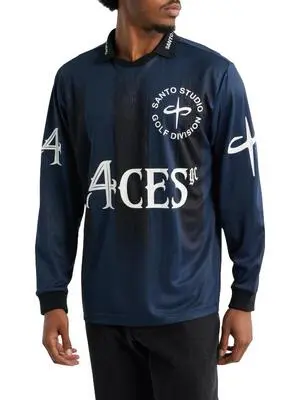 SANTO STUDIO 4 Aces Club Graphic Golf Jersey - Blue