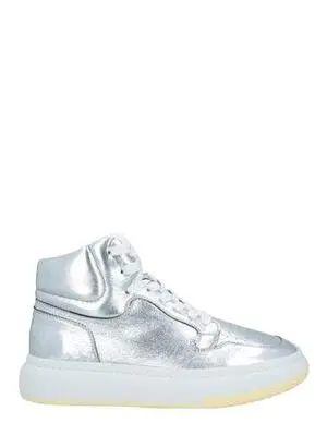 MAISON MARGIELA Leather High-top Sneakers - Silver