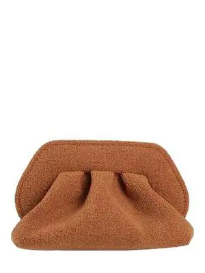 THEMOIRE Bouclé Clutch With Detachable Strap - Brown