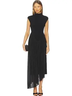 ET OCHS Francis Knit Combo Midi Dress - Black