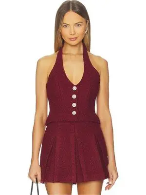 Majorelle Sandy Halter Top - Burgundy