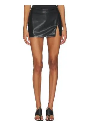 Superdown Faux Leather Skort - Black