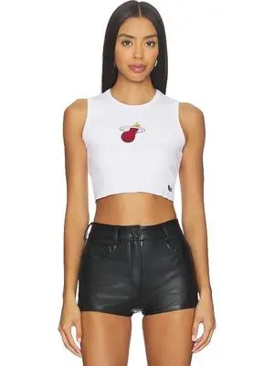 HYPE AND VICE Miami Heat Cut Off Tank Top - White