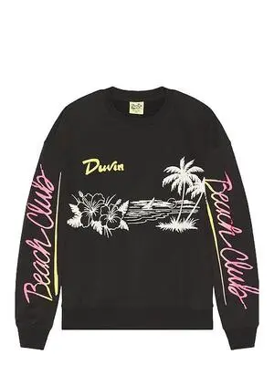 DUVIN DESIGN Beach Club Crewneck Sweater - Black
