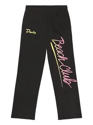 DUVIN DESIGN Beach Club Wide Leg Sweatpants In Charcoal - Black