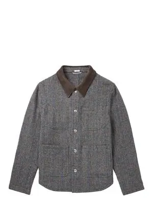 THOM BROWNE Checked Herringbone Wool Jacket