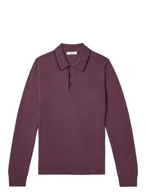 Mr P. Cashmere Polo Sweater - Purple