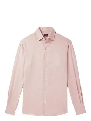 Zegna Cotton And Cashmere-blend Shirt - Pink