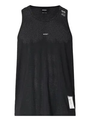 Satisfy Embellished Logo-appliquéd Space-o™ Mesh Tank Top - Black