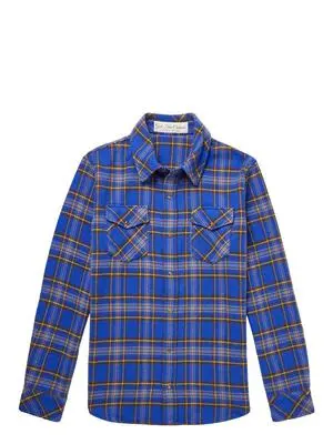 GOD'S TRUE CASHMERE Checked Cashmere Shirt - Blue
