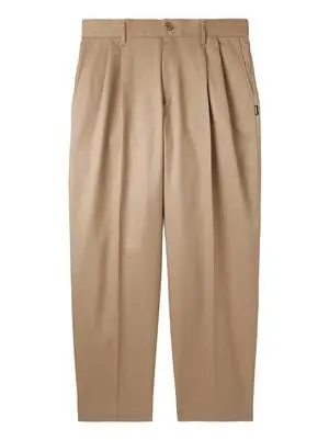 NEIGHBORHOOD Two Tuck Straight-leg Cotton-blend Trousers - Neutrals
