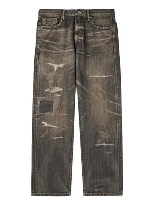 NEIGHBORHOOD Savage Straight-leg Distressed Jeans - Black