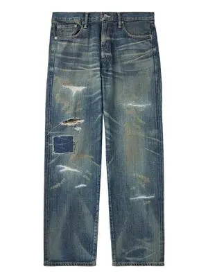 NEIGHBORHOOD Savage Wide-leg Distressed Jeans - Blue