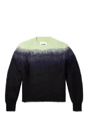JIL SANDER Dégradé Brushed Mohair-blend Sweater - Black