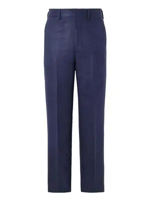 Gabriela Hearst Harold Straight-leg Brushed Silk-felt Trousers - Blue