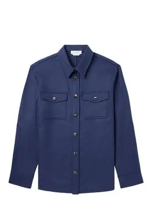 Gabriela Hearst Lucas Silk Overshirt - Blue