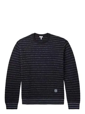 Loewe Striped Wool-blend Sweater - Blue
