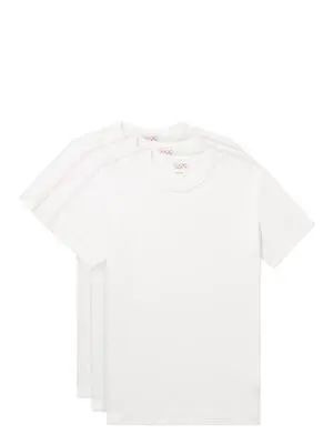 Visvim Sublig Three-pack Cotton-blend Jersey T-shirts - White