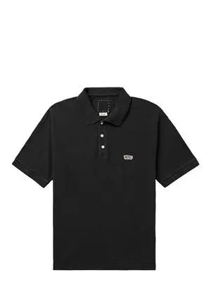 Visvim Jumbo Weller Garment-dyed Cotton-piqué Polo Shirt - Black