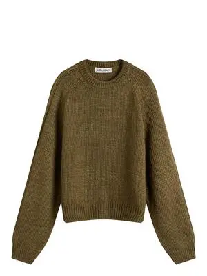 Our Legacy True Wool Roundneck Jumper - Flush Green Rustic Wool Silk