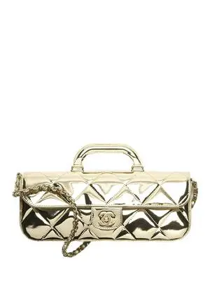Chanel Large Flap Bag With Top Handle - Light Gold